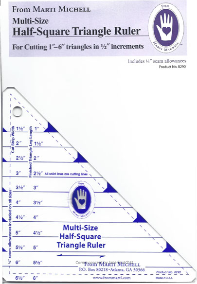 Multi-Size Half-Square Triangle Ruler